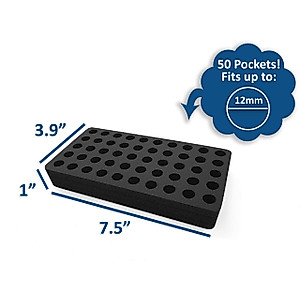 Polar Whale 2 Centrifuge Vial Organizers Black Foam Storage Rack Stand Transport Holds 50 Vials Each 100 Total Fits up to 12mm 2ml Diameter Tubes