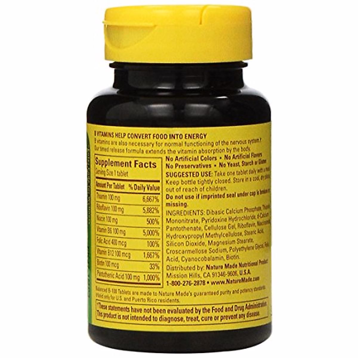 Nature Made Time-Release Balanced B-100, 60 Tablets (Pack of 2)