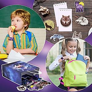 Abbylike 48 Pcs Wolf Party Favors Wolf Party Decor Wolf Birthday Party Supply Wolf Paper Bag Gift Wolf Mini Notebook Wolf Keychain Wolf Slap Bracelet Wolf Sticker for Wolf Party Baby Shower Holiday