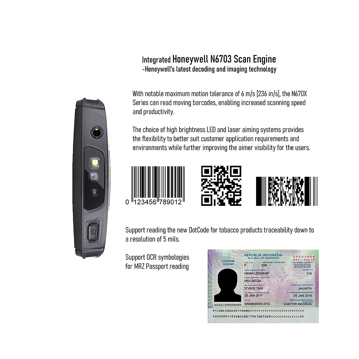 Archer Handheld Mobile Computer Android 9.0 with 5.7" Touch Screen | Honeywell N6703 Barcode Scanner | WiFi & 4G