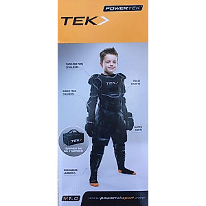 PowerTek V3.0 6-Piece Youth Ice Hockey Equipment Pads, Starter Set Kit (Large)