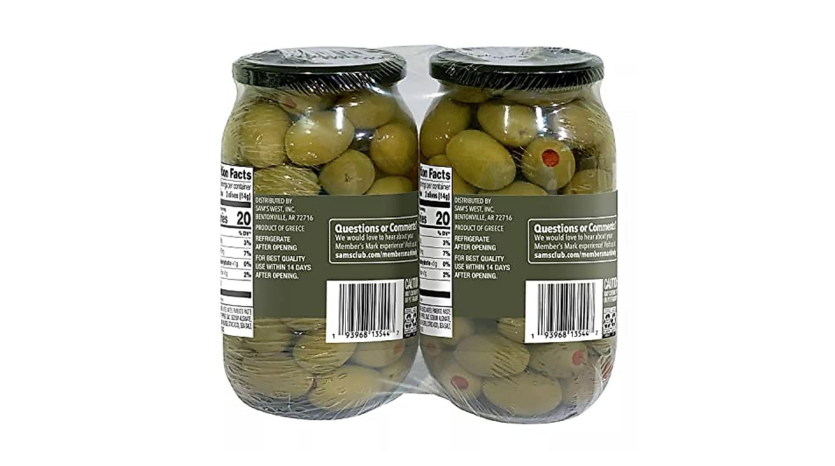 Member's Mark Queen Olives Stuffed with Pimiento - 21 oz Pack