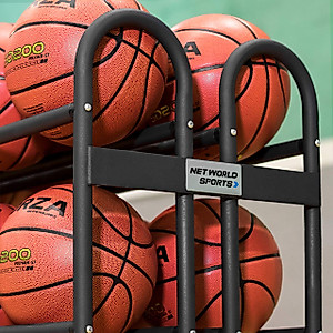 FORZA Portable Sports Ball Cage & Cart | Storage for Basketballs, Footballs, Volleyballs and More! - Securely Stores Up to 40 Balls (Ball Cart, 40 Ball Capacity)