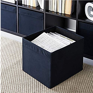 Cloth Storage Bins 13x15x13, Foldable Cubes Box Baskets Containers Organizer for Drawers, Home Closet, Shelf, Nursery, Cabinet, Large Set of 2 (Black)