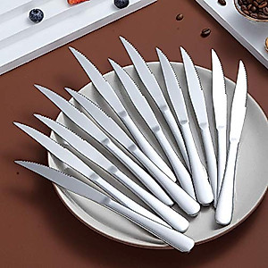 Steak Knife Set, Kyrtaon Serrated Knife, Stainless Steel Sharp Knives Set, Dinner Knifes Set of 8, Dishwasher Safe Sturdy And Easy To Clean