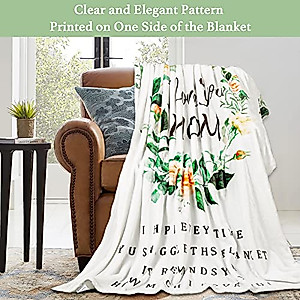 Gifts for Mom, Mom Gifts, Birthday Gifts for Mom, Mom Birthday Gifts, Mothers Day Blanket Gifts for Mom, Mom Gifts from Daughters, I Love You Mom Blanket, Soft Flower Throw Blanket 60"X50", White