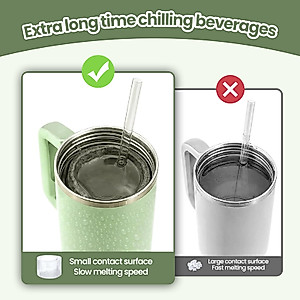 Ice Mold for Stanley Cup，Ice Cube Tray for 30oz-40oz Tumbler，3 Pcs Silicone Cylinder Tumbler Ice Mold with Lid for Freezer,Ice Drink, Whiskey, Juice, Coffee, Easy Fill and Release Ice Maker Green