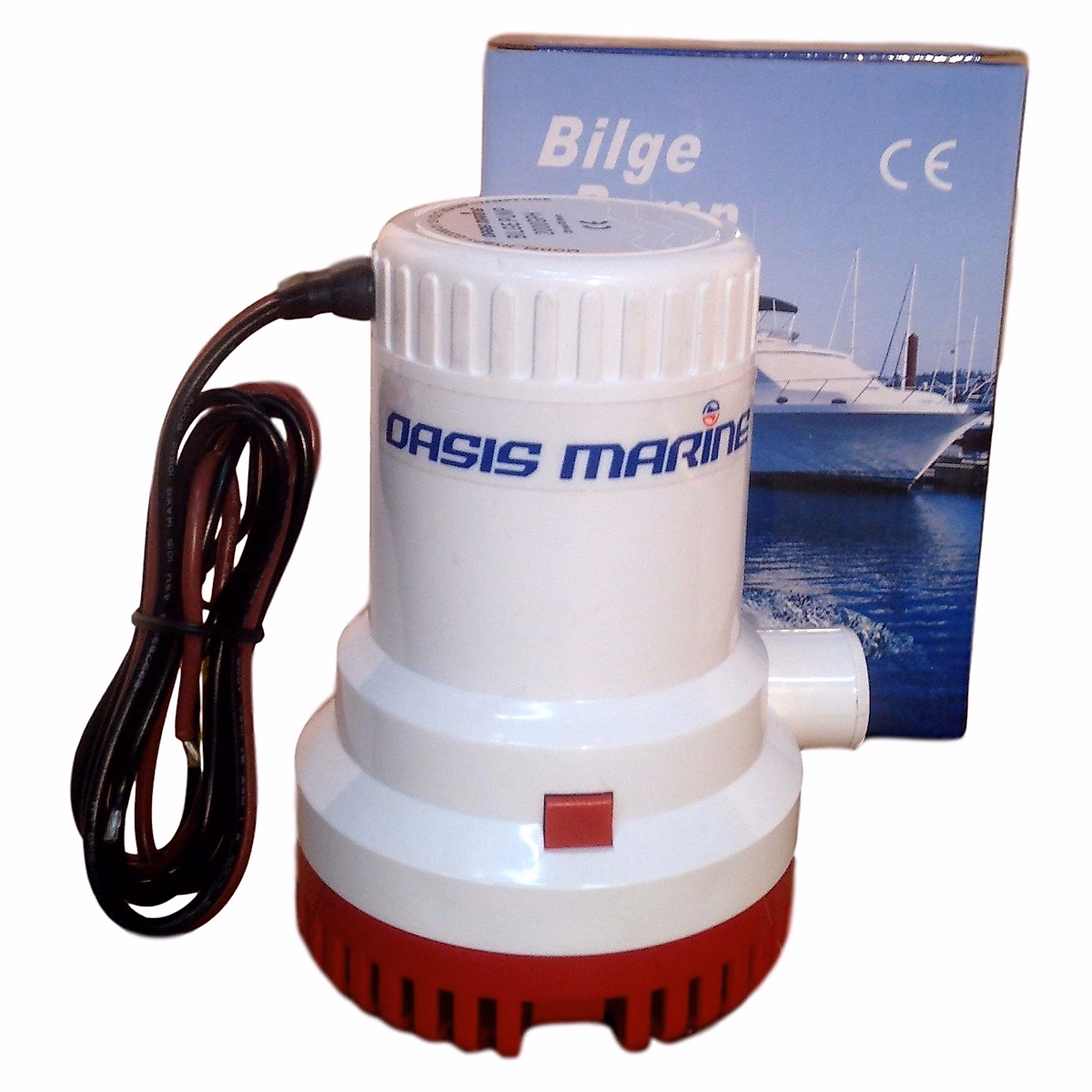 OASIS MARINE 2000 GPH 12v Bilge Pump Submersible Boat Water Pump Marine Plumbing 1-1/8 hose outlet (29 mm)