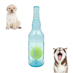 Generic Zentric Crunchnplay Bottle Toy,Crunchnplay Bottle Toy,Squeeze Buddy Play Bottle Toy,Zentric shop Bottle Toys for Dogs, Plastic Bottle with Ball Toys for Dogs (Blue)