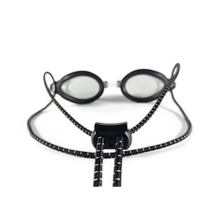 Resurge Sports Anti Fog Racing Swimming Goggles with Quick Adjust Bungee Strap (Black)