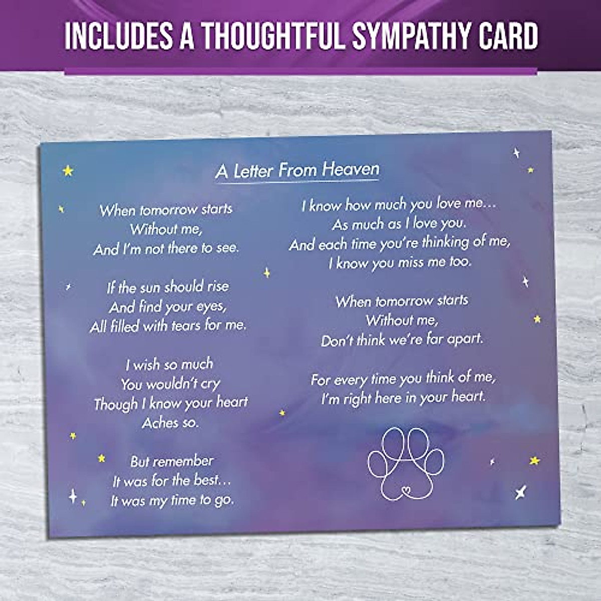 Capti Rainbow Bridge Dog Memorial Gifts, Cat Memorial Gifts - I'll Meet You at The Rainbow Bridge - Pet Loss Gifts, Bereavement, Sympathy Keepsake Dog Mom, Dog Dad for Loss of Pet (Dog and Mom)