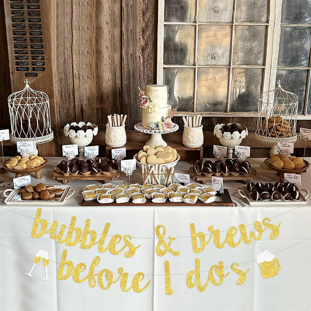 Bubbles & Brews Before I Do’s Banner for Bachelorette Party Bridal Shower Decorations Engagement Wedding Supplies