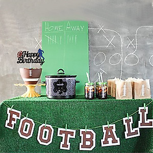 Football Cake Topper - Happy Birthday Cake Topper for Football/Sport theme Birthday Party decoration (Black Glitter)