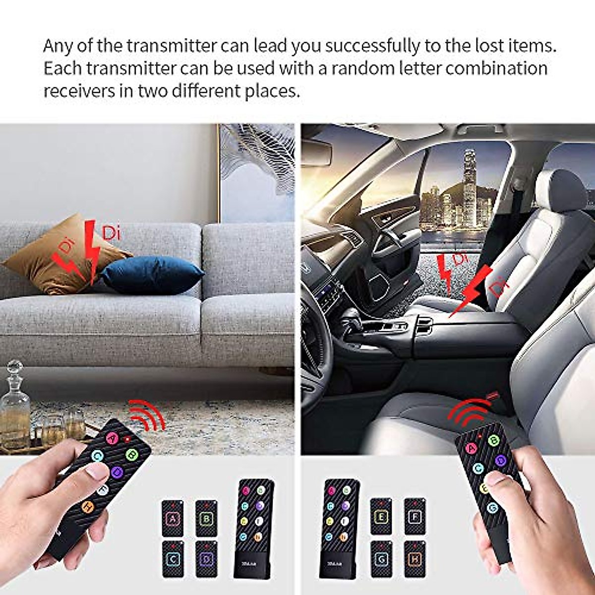 Unusual Holiday Present - Key Finder with Extra Backup RF Transmitter and Lanyards, Simjar Wireless RF Item Locator Tracker Support Remote Control with Louder Beep - Pet Wallet Phone Glasses Tracker