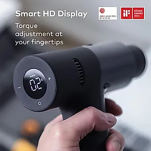 HOTO Cordless Brushless Drill Tool Set, Outstanding Appearance, Hidden Buckle, Unique LED Screen, Intelligent Digital Display, Safe, Exquisite & Practical, High-end Drill Kit for Home/Daily Use