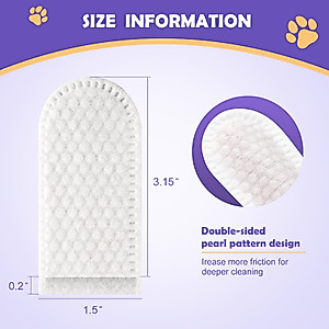 OUYOFI Teeth Cleaning Finger Wipes for Dogs & Cats, Reduces Tartar & Freshens Breath Finger Wipes，Natural Mild Ingredients,Disposable Pet Teeth Clean Finger Wipes-50PCS