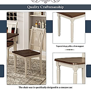 Merax 6-Piece Classic Wooden Dining Table Set with 4 Chairs and Bench for Kitchen, Family Furniture, 60 x 35.8 x 30 inch, Brown