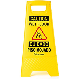 Simpli-Magic Wet Floor Caution Signs, Premium, Yellow, 3 Pack