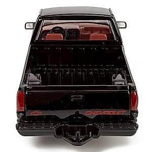 All Star Toys 1992 Chevy 454SS Pickup Truck 1/24 Scale Diecast Model Car Black with Red Interior Motormax 73203 Exclusive Edition