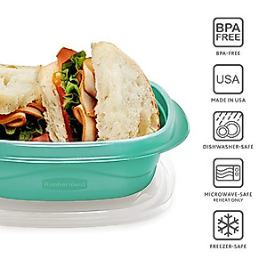 Rubbermaid 50-Piece Food Storage Containers with Lids for Lunch, Meal Prep, and Leftovers, Dishwasher Safe, Teal Splash