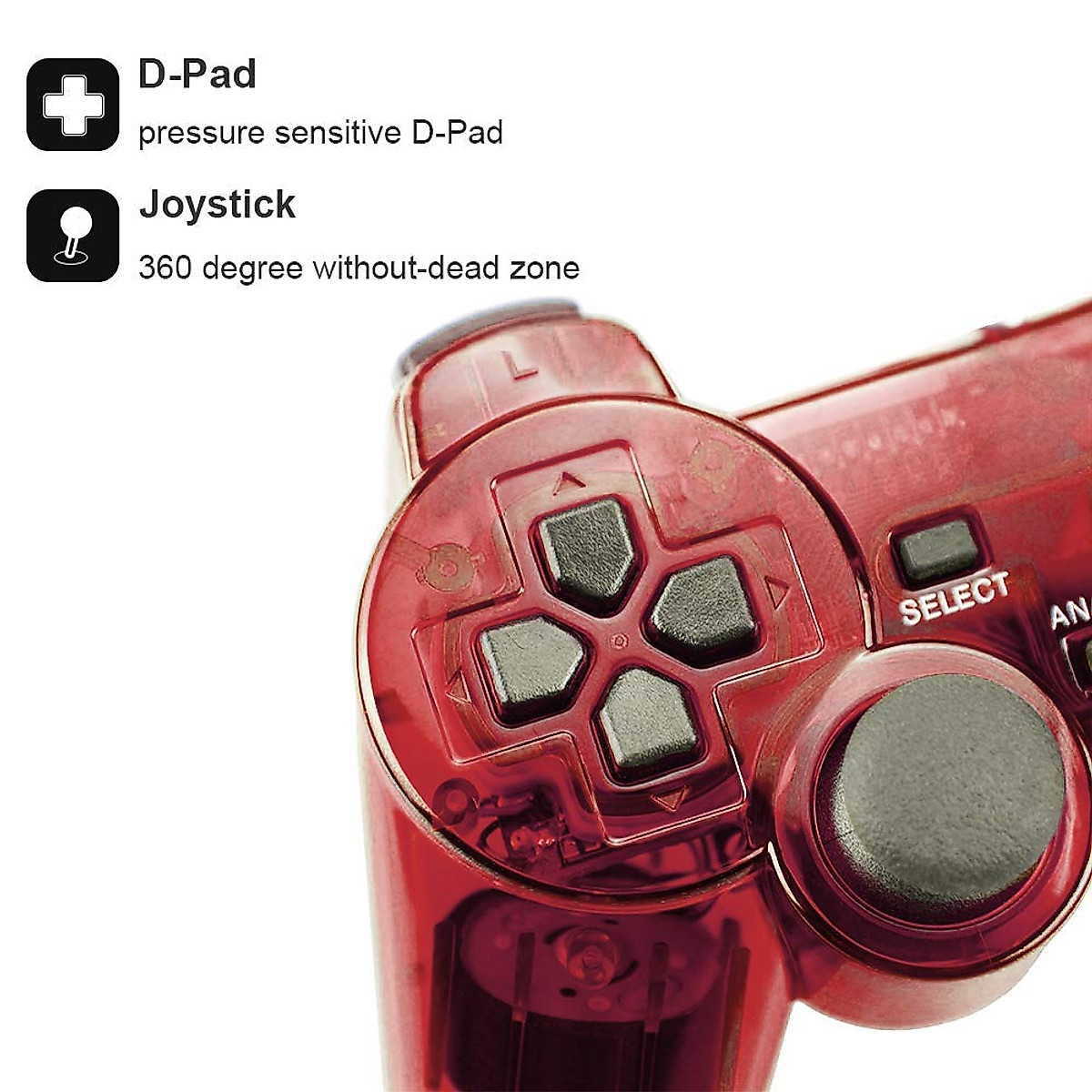 Funcilit Roll over image to zoom in Wired Controller for PS2, Double Shock Vibration Twin Shock Wired Gamepad for Sony Playstation 2,Red,2025