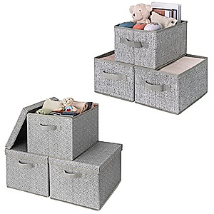 GRANNY SAYS Bundle of 3-Pack Fabric Storage Bins & 3-Pack Rectangle Lidless Storage Bins