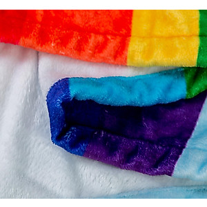 Zevrez Rainbow Blanket Super Soft Colorful Pride Throw Blanket for Girls Rainbows Gifts for Kids Rainbow Lovers Follow The Rainbow Flannel Fleece Girly Blanket (50"x60", 2)