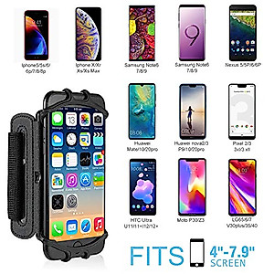 Newppon Phone Holder for Running Armband : Detachable Cell Phone Wristhband Case -360° Rotatable Universal Large Mobile Carrier Compatible with iPhone Samsung Galaxy for Workout Exercise Sports