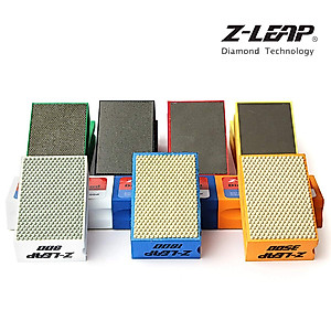 Z-LEAP Diamond Hand Polishing Pads 7-Pcs Set for Granite Marble Concrete Glass Stone Sanding Polishing