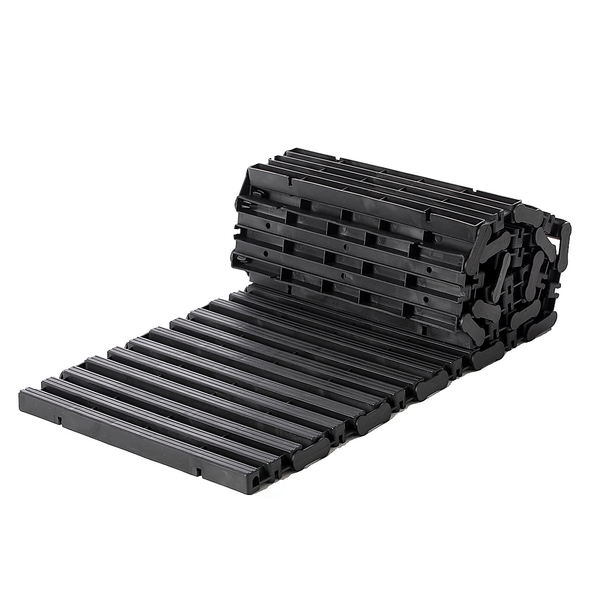 Gardenised QI004106 Black Garden Pathway Track Outdoor Waterproof Tile Anti-Slip Pavers Floor Mat, 14" Long