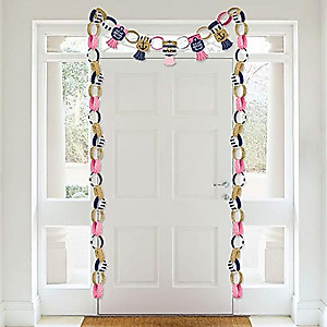 Big Dot of Happiness Last Sail Before the Veil - 90 Chain Links and 30 Paper Tassels Decoration Kit - Nautical Bachelorette and Bridal Shower Paper Chains Garland - 21 feet