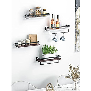 Allkartz Bathroom Rack | Pine Wooden Wall Shelf | Bathroom Organizer | Bathroom Shelf for Wall | Wooden Shelf Set of 2 for Living Room , Bedroom , Kitchen , Bathroom | (White)