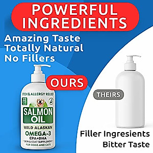 Bark&Spark Salmon Oil for Dogs & Cats - Natural Omega-3 Fish Oil for Dogs - Skin & Coat Support - Liquid Food Supplement for Pets - EPA+DHA Fatty Acids for Joint Function, Immune & Heart Health 32oz