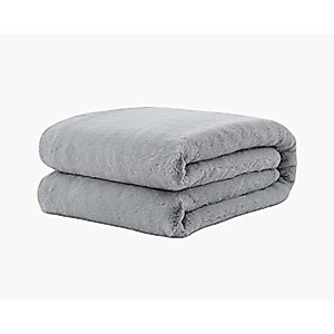 Gravity Blanket Weighted Blanket, Faux Fur Rabbit Blanket, 10 lbs Grey 48" x 66", The Original Weighted Blanket for Sleep, Breathable Throw Blanket