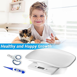 YTCYKJ Puppy Scales for Weighing, Multi-Function LCD Digital Puppy Scale for whelping Dogs with Pet Thermometer＆Nail Clipper, Perfect for Puppy/Hamster/Hedgehog/Food, Capacity up to 33 lb