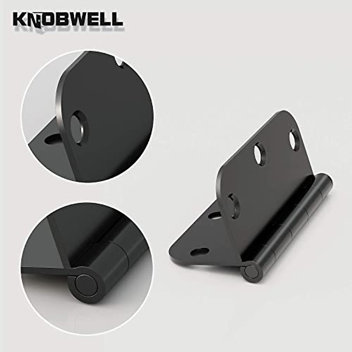 KNOBWELL 36 Pack Door Hinges Black Matte 3.5 inch 5/8 Radius, 3.5" x 3.5" Heavy Duty Hinges for Doors Interior Exterior