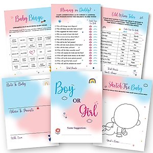 Woodamore Baby Gender Reveal Games For Guests - Fun Baby Bingo For Baby Shower Games Boy Or Girl Gender Reveal Decorations, Mommy Or Daddy, Old Wives Tales Gender Reveal Party Games, Baby Reveal Ideas