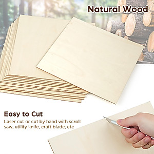 LotFancy Basswood Sheets, 12 Pack, 12 x 12 x 1/16 Inch, Plywood Sheets with Smooth Surfaces, 1.5mm Craft Wood Board for Laser Cutting, DIY Architectural Models, Wood Burning and Staining