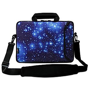 AUPET 17 17.3 inch Laptop Shoulder Bag Carrying Case Computer PC Cover Pouch+Handle For 16/17/17.3/17.4 inch Laptop Notebook (Blue Shining Stars)