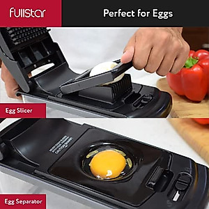 Fullstar Vegetable Chopper - Spiralizer Vegetable Slicer - Onion Chopper with Container - Pro Food Chopper - Black Slicer Dicer Cutter - 7 Blades