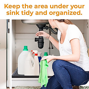 Under Sink Mat for 36” Standard Cabinet, 34" x 22" x 1" Durable & Long-Lasting Drip Tray with Unique Drain Hole, Silicone Under Sink Mats for Kitchen Waterproof by MBT Life