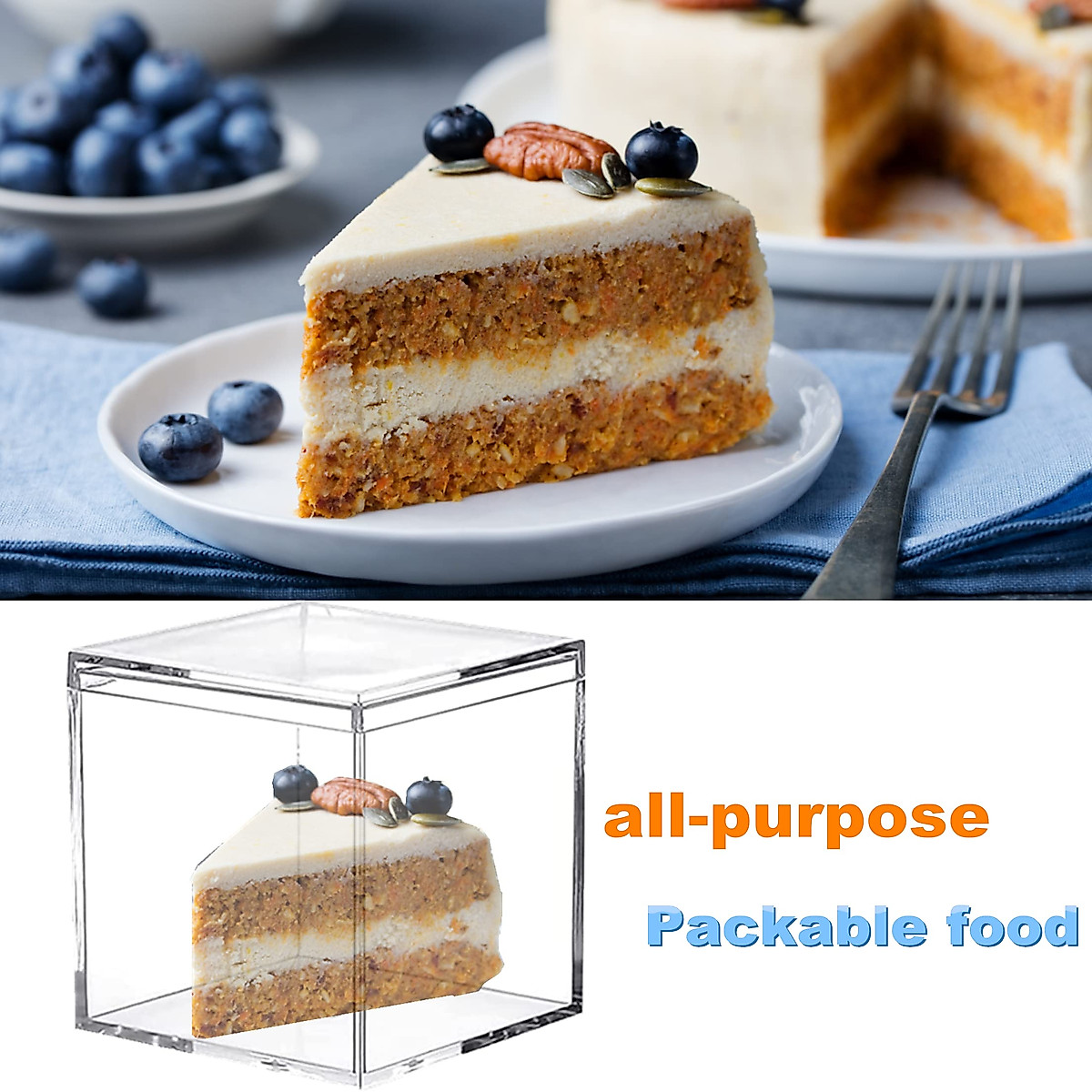 LOVPLAY Acrylic Display Box 3.4x3.4x3.4Inch Clear Acrylic Boxes with Lids Plastic Square Cube Containers Home & Office Storage Box Wedding Party Favor Candy Pill and Tiny Jewelry Storage