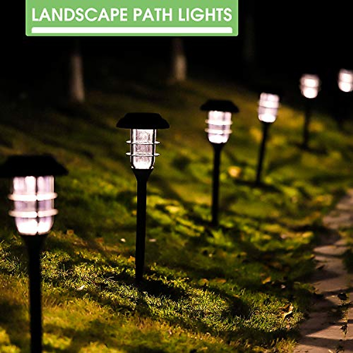 Nekepy Solar Lights Outdoor, Solar Powered Pathway Waterproof Landscape Light for Patio Walkway Driveway Garden Yard, 8 Pack