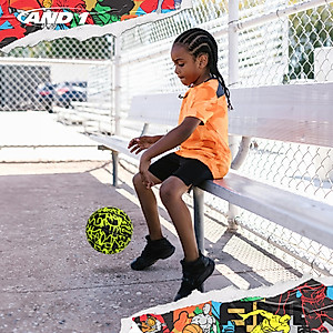 AND1 Fantom Graffiti Rubber Basketball Game Ready, 27.5 Inches, Youth Size 5, Made for Indoor and Outdoor, Sold Deflated (Pump NOT Included), Volt
