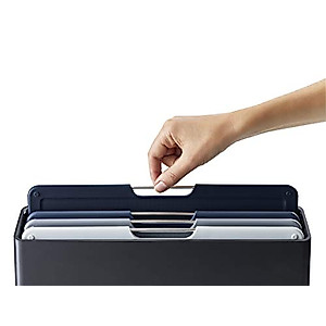 Joseph Joseph Folio 4-Piece Color coded Cutting Board Set, Slimline Case for Organized Storage, Large - Graphite
