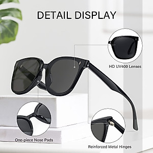 Dollger Retro Oversized Square Sunglasses for Women Trendy Classic Style Sun Glasses UV400 Protection 2 Packs