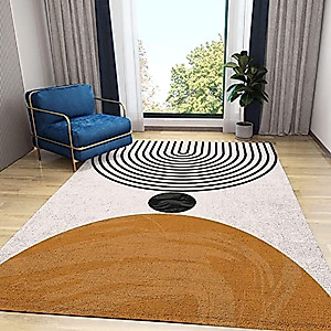 Modern Abstract Mid Century Geometry Area Rug, Boho Abstract Art Print Indoor Carpet, Rugs Floor Carpet, Indoor Non-Slip Rug for Room Sofa Living Room Mat Bedroom Home Decor 6 x 4ft