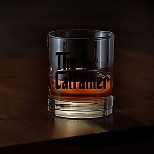 AGMDESIGN The Catfather Whiskey Glass, Funny Cat Dad Glass, Fathers Day Gift, Cat Dad Gift, Cat Mom Gift, Cat Lover Gift
