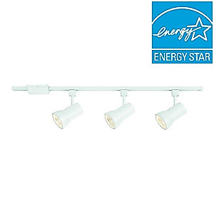 Hampton Bay 44 in. 3-Light White Integrated LED Track Lighting Kit with Large Cylinder Metal Shades