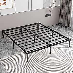 NEW JETO Metal Bed Frame-Simple and Atmospheric Metal Platform Bed Frame, Storage Space Under The Bed Heavy Duty Frame Bed, Durable King Size Bed Frame, Suitable for Bedroom, King